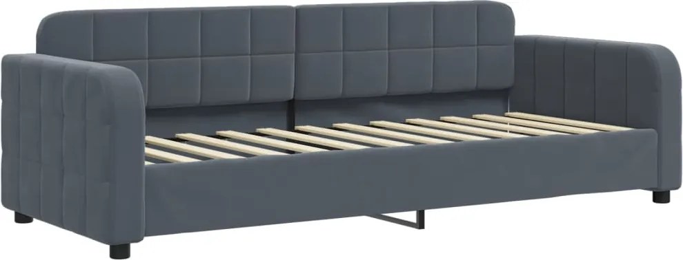 Válenda s přistýlkou a zásuvkami tmavě šedá 80 x 200 cm samet 3196995