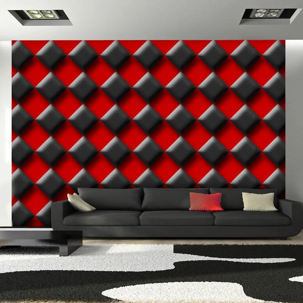 Fototapeta Bimago - Red & Black Chessboard + lepidlo zdarma 400x280 cm