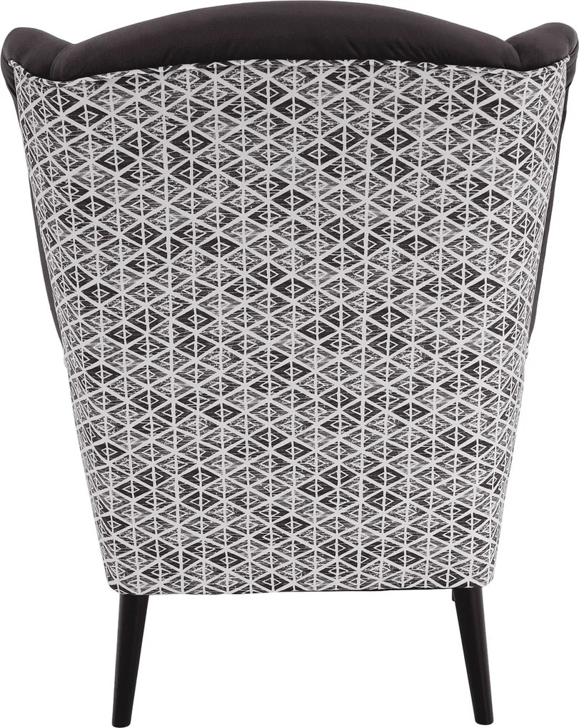 designové křeslo, ušák, Velvet látka hnědá / vzor Terra, Tempo Kondela BELEK
