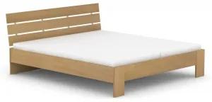 Manželská postel REA Nasťa 180x200cm - buk, 1. pás čela 1027 - bílá, 2. pás čela 1102 - cappuccino, 3. pás čela v barvě postele