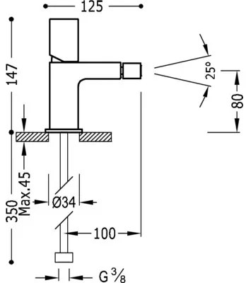 Bidetová baterie LOFT-COLORS TRES 20012002ROD