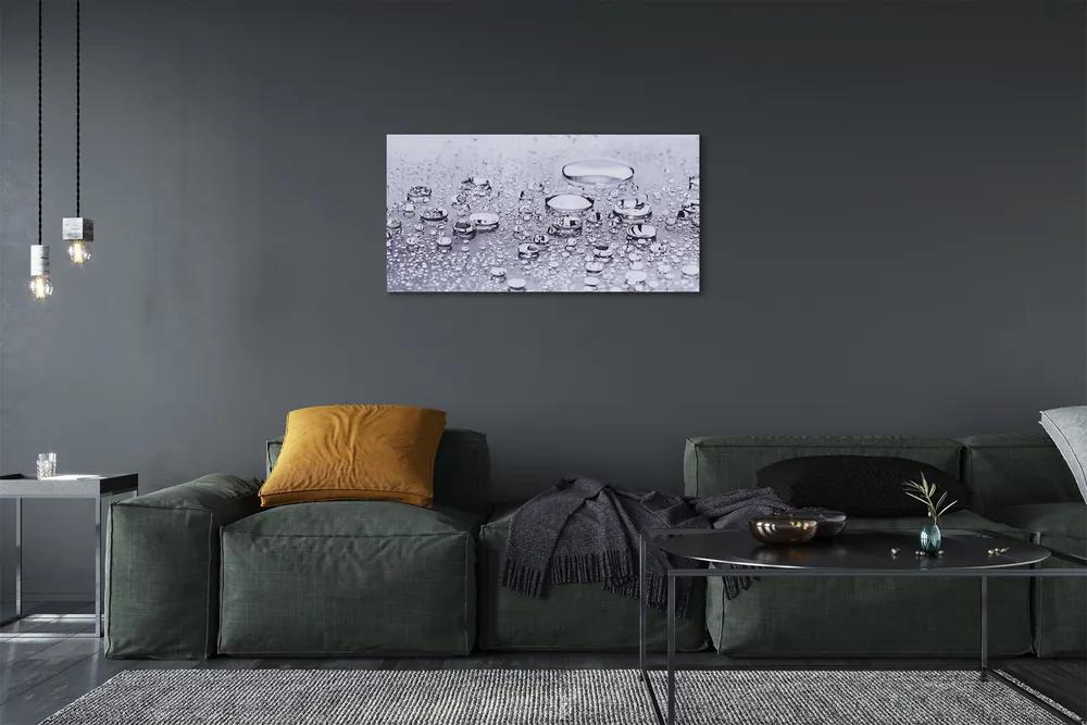 Obrazy na plátně Vodní kapky makro 125x50 cm