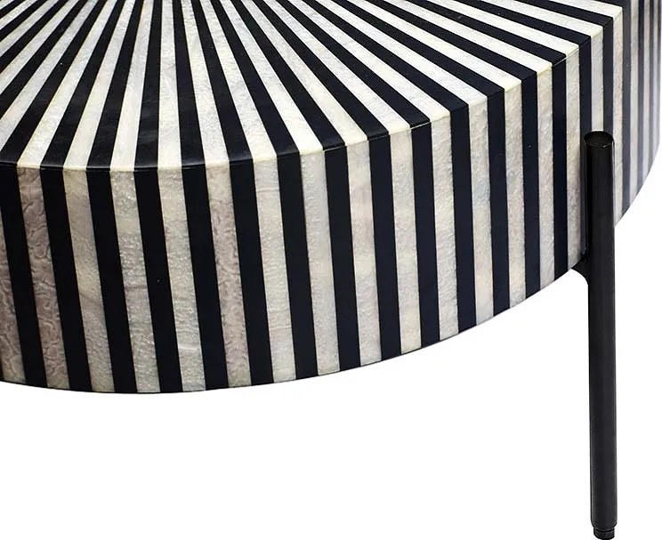 Designový konferenční stolek Ilissa 64 cm černo-bílý