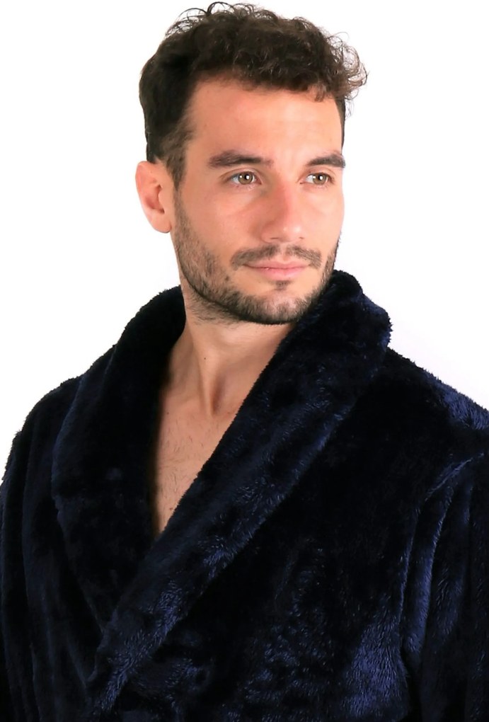 Tmavě modrý chlupatý župan Jack extra 21 20 5952 - S