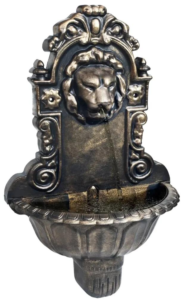 48222 vidaXL Nástěnná fontána se lví hlavou bronzová