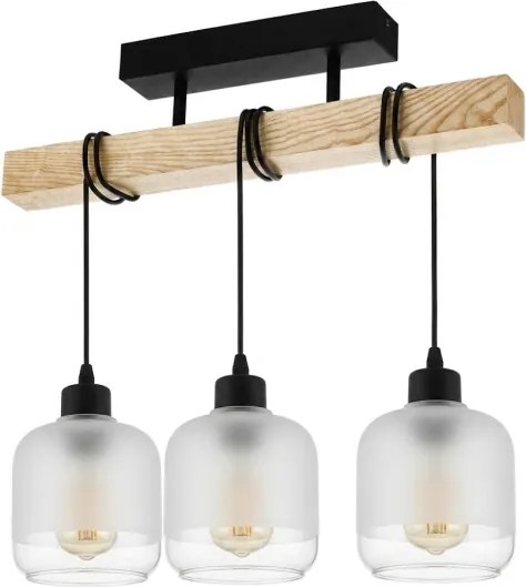 BRILAGI - Přisazený lustr WOOD GLASS 3xE27/60W/230V borovice/černá/bílá