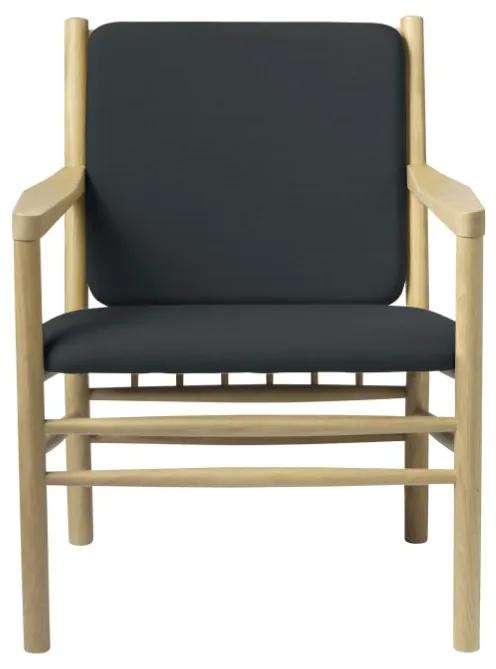 Židle J147 z dubového masivu - textilní potah barva potahu:: antracitová, Barva rámu:: světlý dub