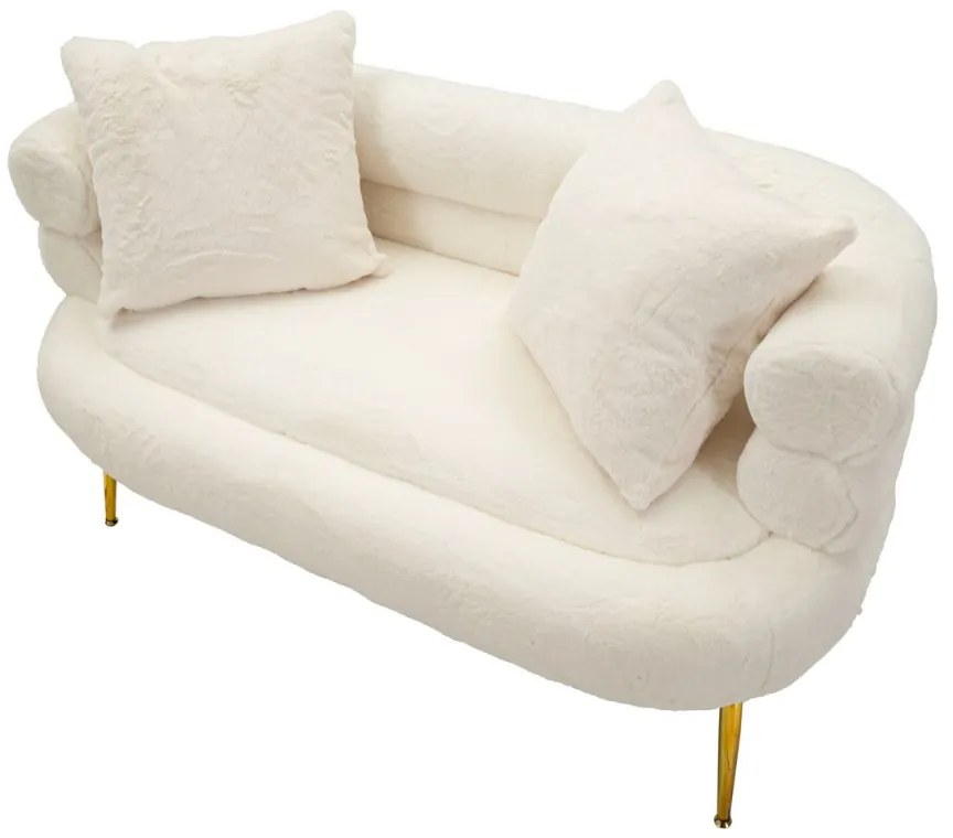 Designová pohovka Harmony 133 cm bílá / zlatá