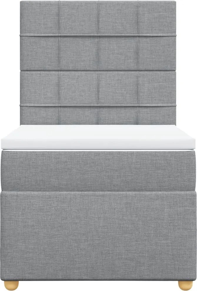Box spring postel s matrací světle šedá 80 x 200 cm textil 3291107