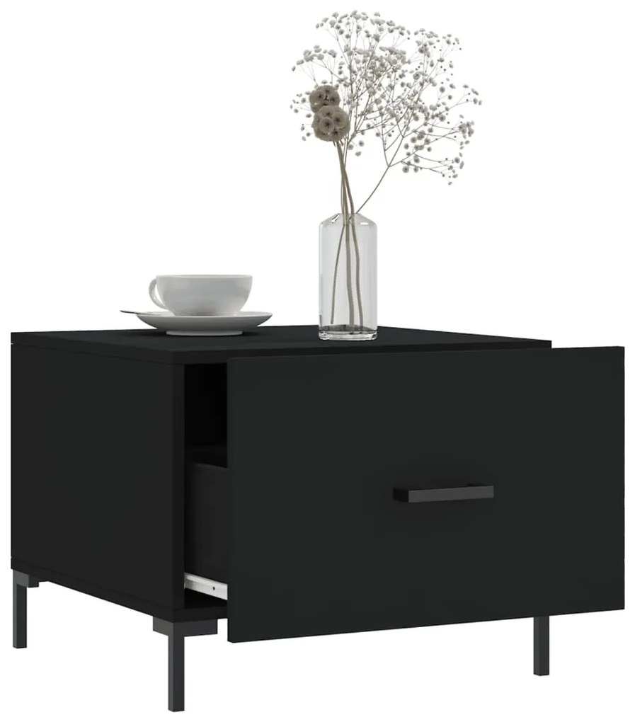 Konferenční stolky 2 ks černé 50 x 50 x 40 cm kompozitní dřevo - Default Title