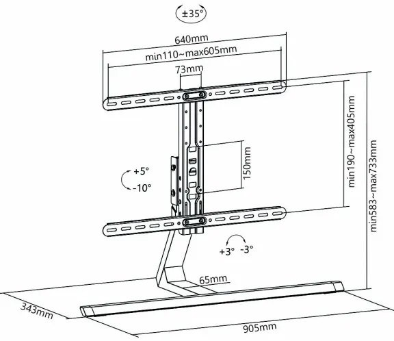 Nedis TVSM5120GY - Stojan pro TV Full Motion 37-75”