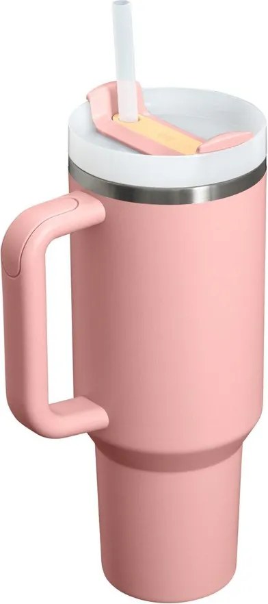 Broskvová termoska s brčkem z nerezové oceli 1,18 l Quencher H2.O FlowState™ Tumbler Peach Rose – Stanley