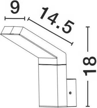 NV 711024 Venkovní nástěnné svítidlo PARK hliník tmavě šedá akrylový difuzor LED 6W 3000K 220-240V 120st. IP54 AC vč. driveru - NOVA LUCE