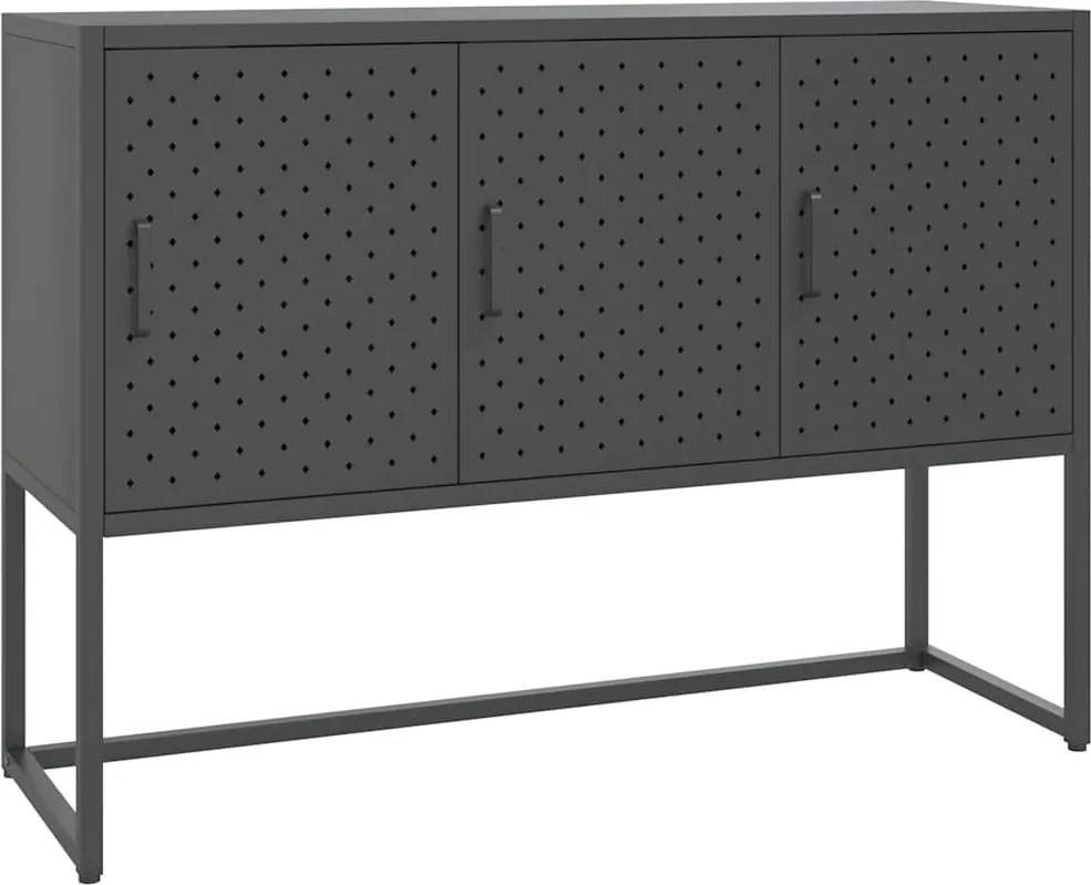 Příborník antracitový 105 x 35 x 75 cm ocel 335870