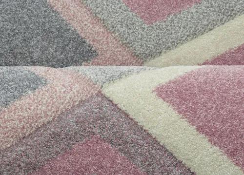Koberce Breno Kusový koberec PORTLAND 1505/RT4P, Růžová, Vícebarevné, 67 x 120 cm