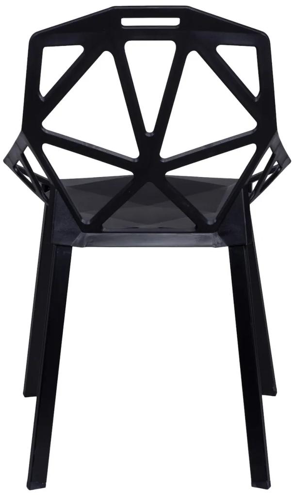 Prolamované židle VECTOR černé - 4 kusy
