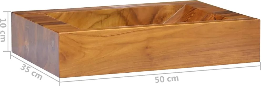 Umyvadlo masivní teak 50 x 35 x 10 cm 326163