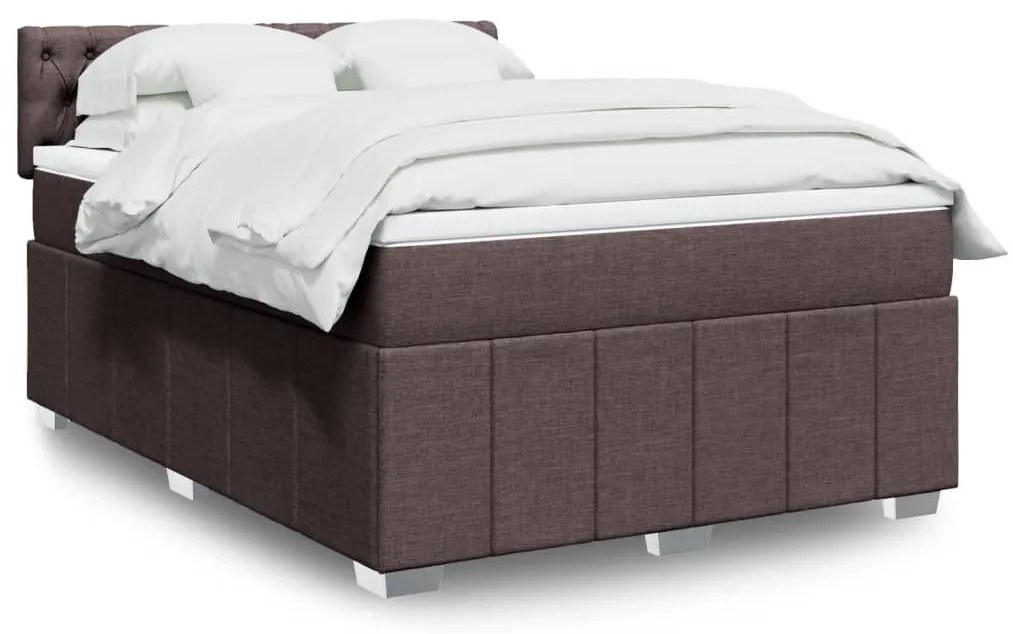 Box spring postel s matrací tmavě hnědá 140x200 cm textil 3287101