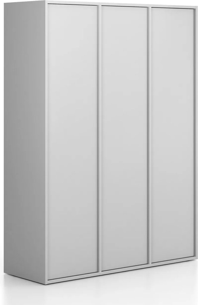 Kancelářská skříň FRAME, 3x dveře, 1299 x 450 x 1735 mm, PUSH-lock, šedá