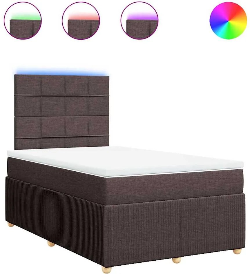 Box spring postel s matrací tmavě hnědá 120x200 cm textil 3294326