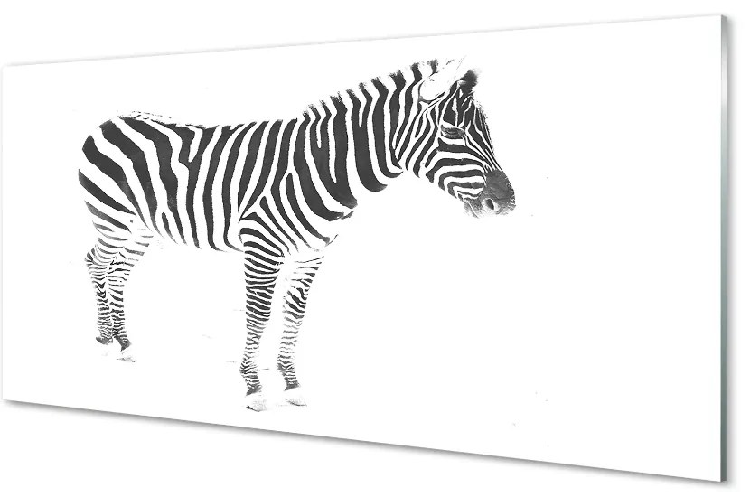 Obraz na skle malované zebra 100x50 cm