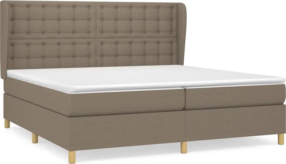 Box spring postel s matrací taupe 200x200 cm textil 3128873