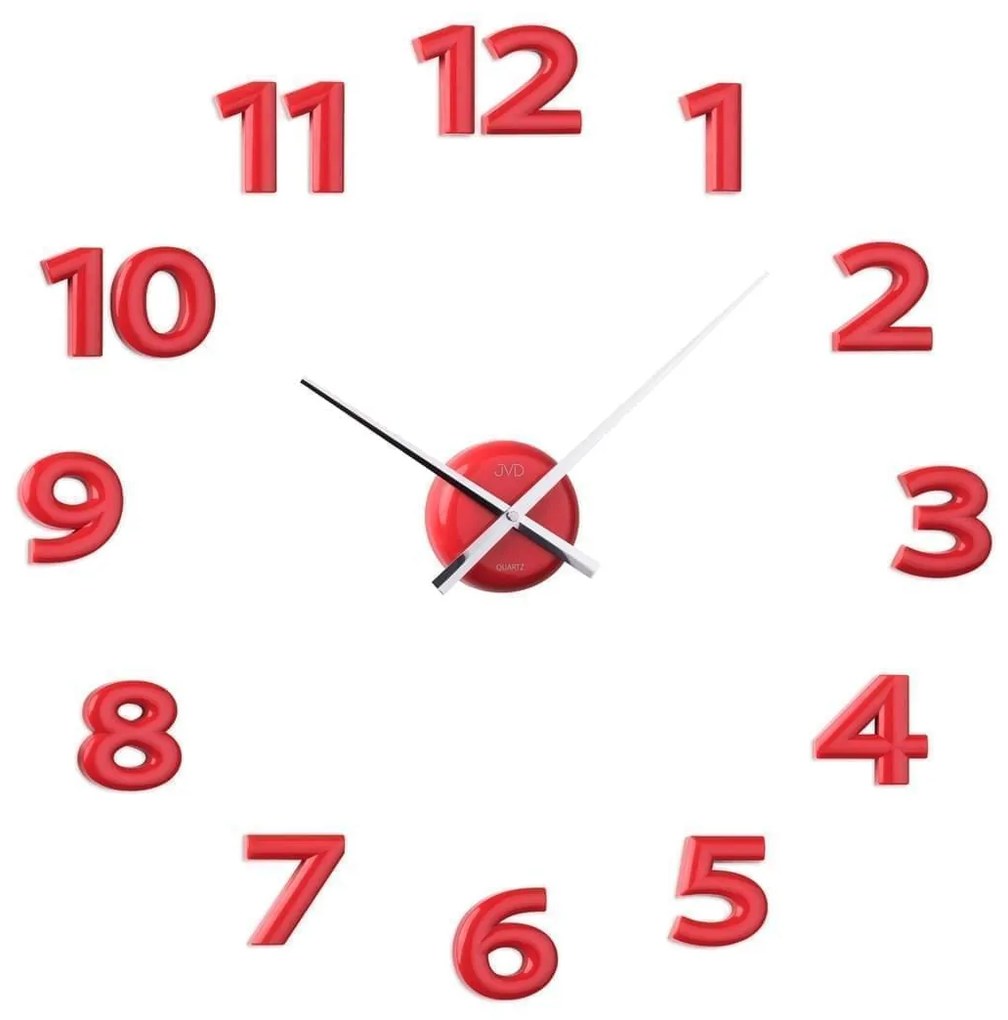 Designové nalepovací hodiny JVD HB12.3 červené
