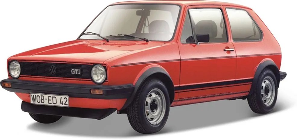Kovový model bburago volkswagen golf mk1 gti red