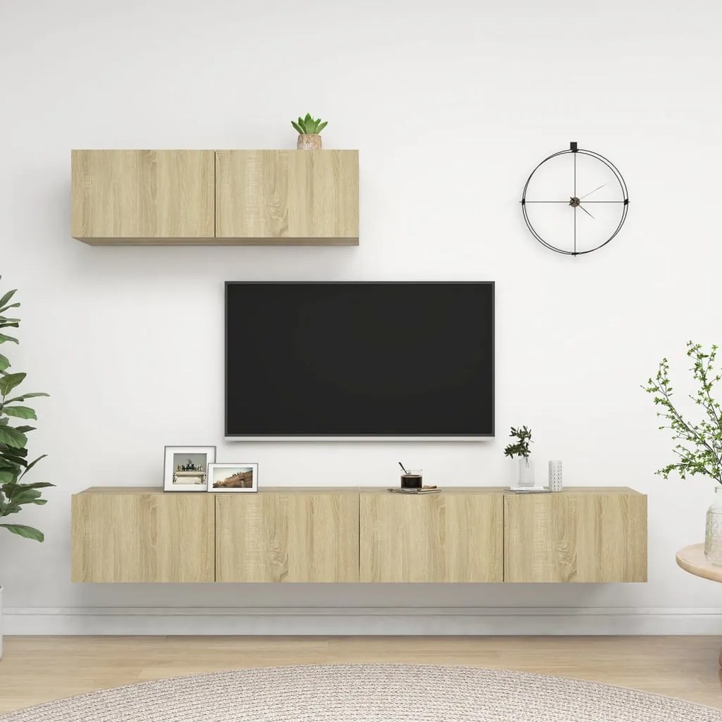 TV skříňky 3 ks dub sonoma kompozitní dřevo 3079018