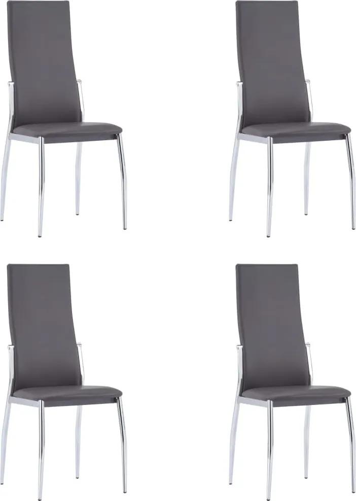 vidaXL Jídelní židle 4 ks umělá kůže [281659] Barva: Šedá