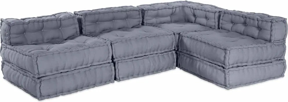 Modulová pohovka Textil Šedá 210 x 140 x 56 cm 3315093