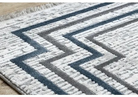 Moderní koberec TULS strukturální, střapce 51242 Rám slonová kost / m velikost 180x270 cm | krásné koberce cz