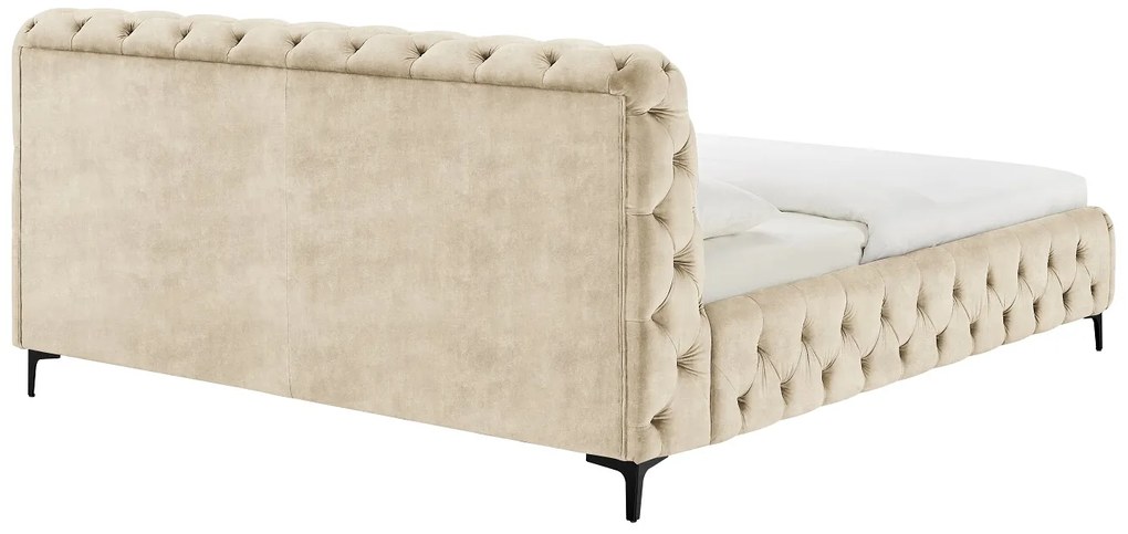Designová postel Rococo 180 x 200 cm šampaňský samet