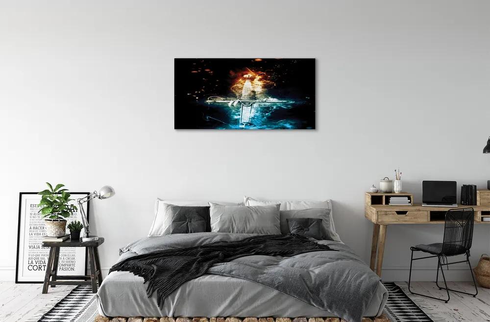 Obrazy na plátně Sword of barevné kouře 140x70 cm