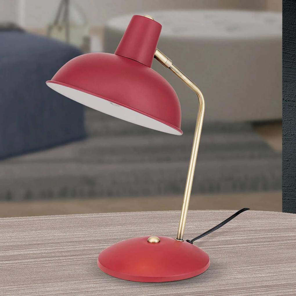 Ve vzhledu vintage - stolní lampa Fedra červená