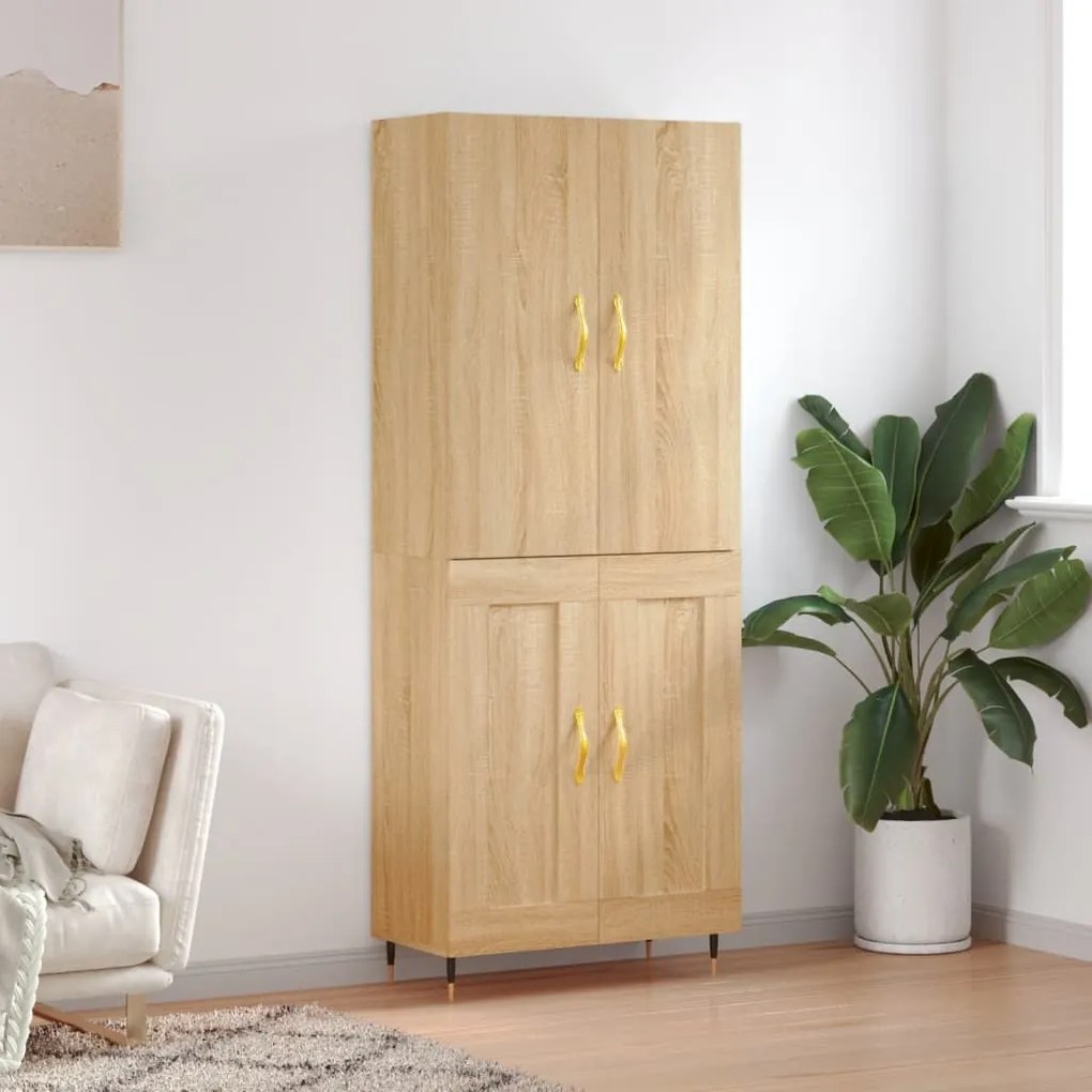 vidaXL Skříň highboard 69,5 x 34 x 180 cm kompozitní dřevo [3195775] Barva: Betonová šedá