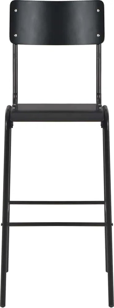 Barové židle 4 ks černé masivní překližka a ocel 3054566