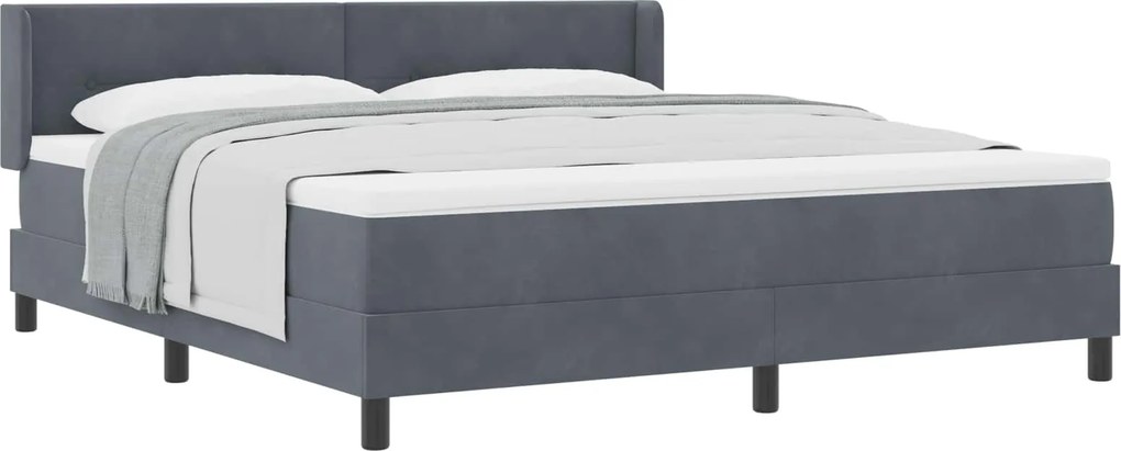 Postel s boxspringem s čelo Tmavě šedá 200 x 180 cm samet 3341481