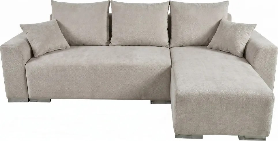 Rohová rozkládací sedací souprava do L ASTANO, 245 cm, s úložným prostorem Roh pohovky: Levý roh, Barva látky Monolith: Béžová (Monolith 04)