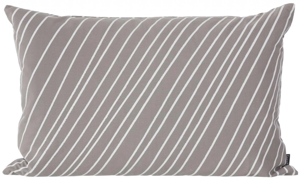 ferm LIVING Péřový polštář Stripes, šedá barva, textil