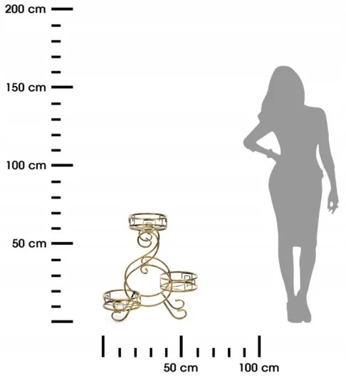 Stojan na květiny 64x60 cm zlatá