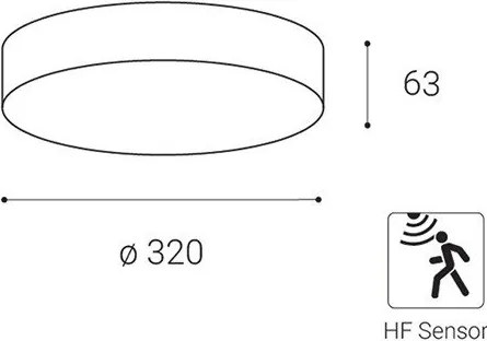 LED2 5200154 LED2 DRUM, A HF STROPNÍ ANTRACITOVÉ IP65 3000K/4000K/6500K s pohybovým čidlem - LED2 Lighting