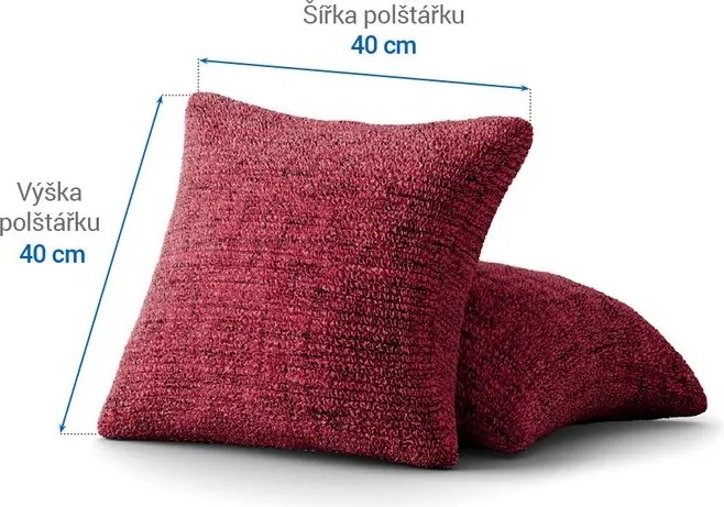 Bielastické potahy VITTORIA bordó povlaky na polštářky 2 ks ( 40 x 40 cm)