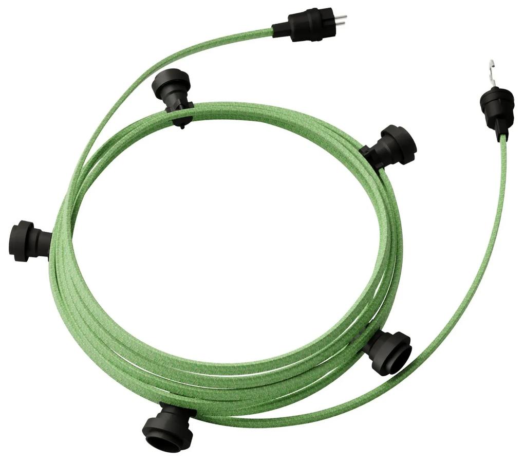 creative cables Hotový světelný řetěz LUMET 7,5 m je sestavený z 5 černých objímek, háčku a zástrčky Barva kabelu: Zlatá - CM05