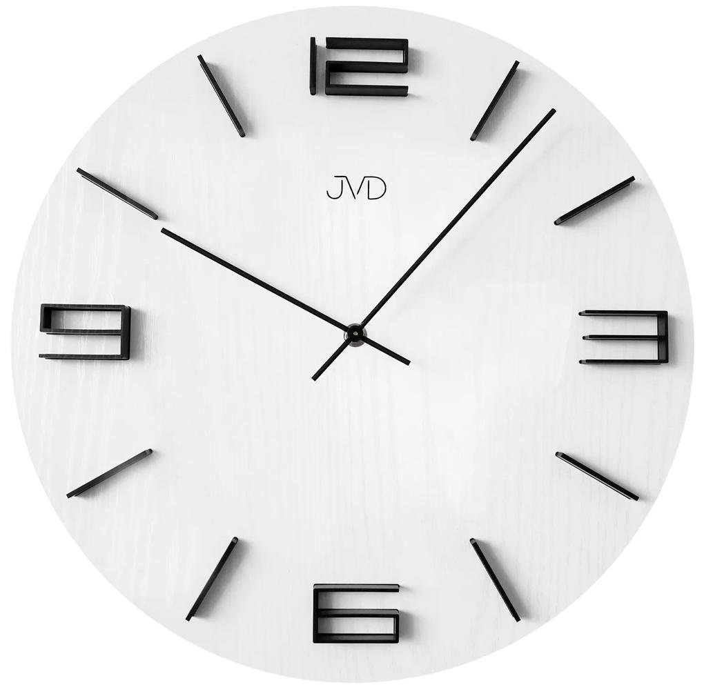 Designové moderní dřevěné hodiny s 3D číslicemi JVD HC27.5