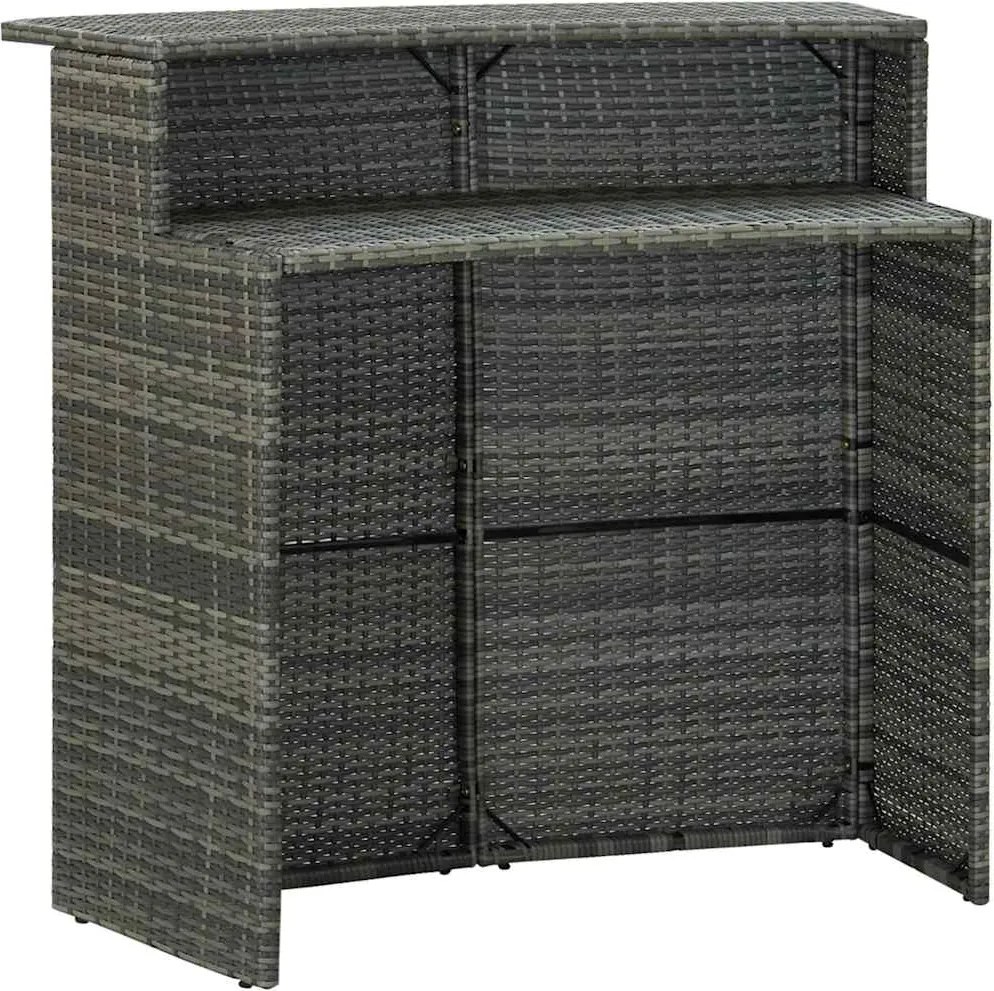 Zahradní barový stůl šedý 120 x 55 x 110 cm polyratan 313469