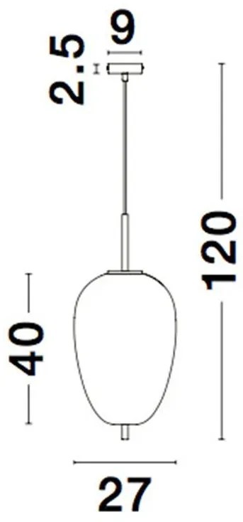 Nova Luce Závěsné svítidlo LATO černý kov a opálové sklo E27 1x12W