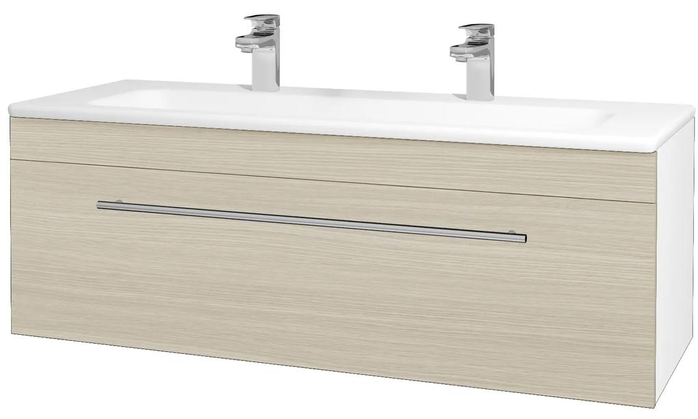 Dřevojas Koupelnová skříň ASTON SZZ 120 Varianta: N01 Bílá lesk / Úchytka T04 / D10 Borovice Jackson