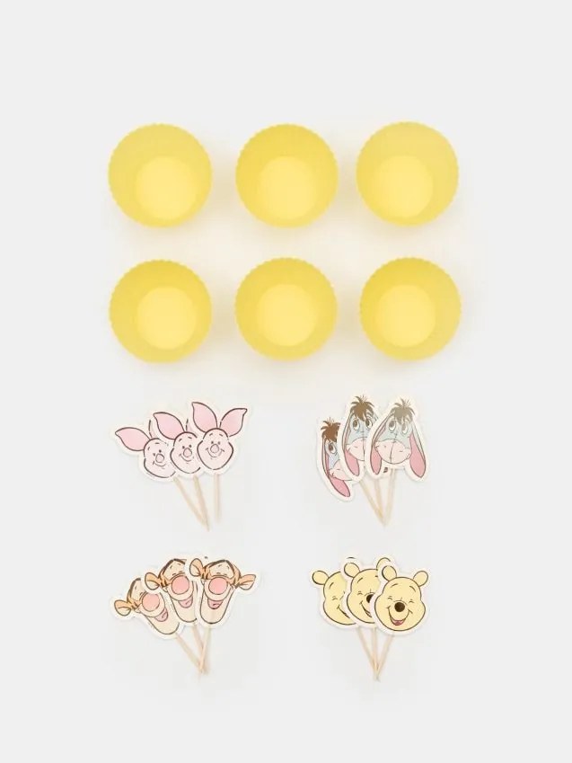 Sinsay - Sada košíčků a topperů na muffiny Winnie the Pooh 18 pack - vícebarevná