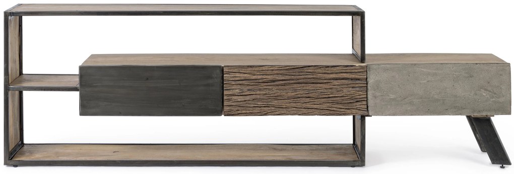 BIZZOTTO Dřevěný TV stolek MANCHESTER tmavý 195 cm 0746641